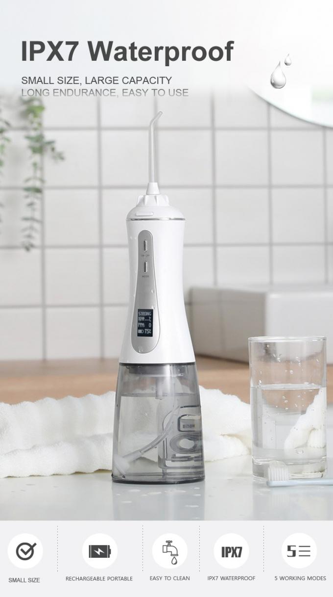 Cordless IPX7 Oral Water Flosser Portable Stainless Steel Pump Body